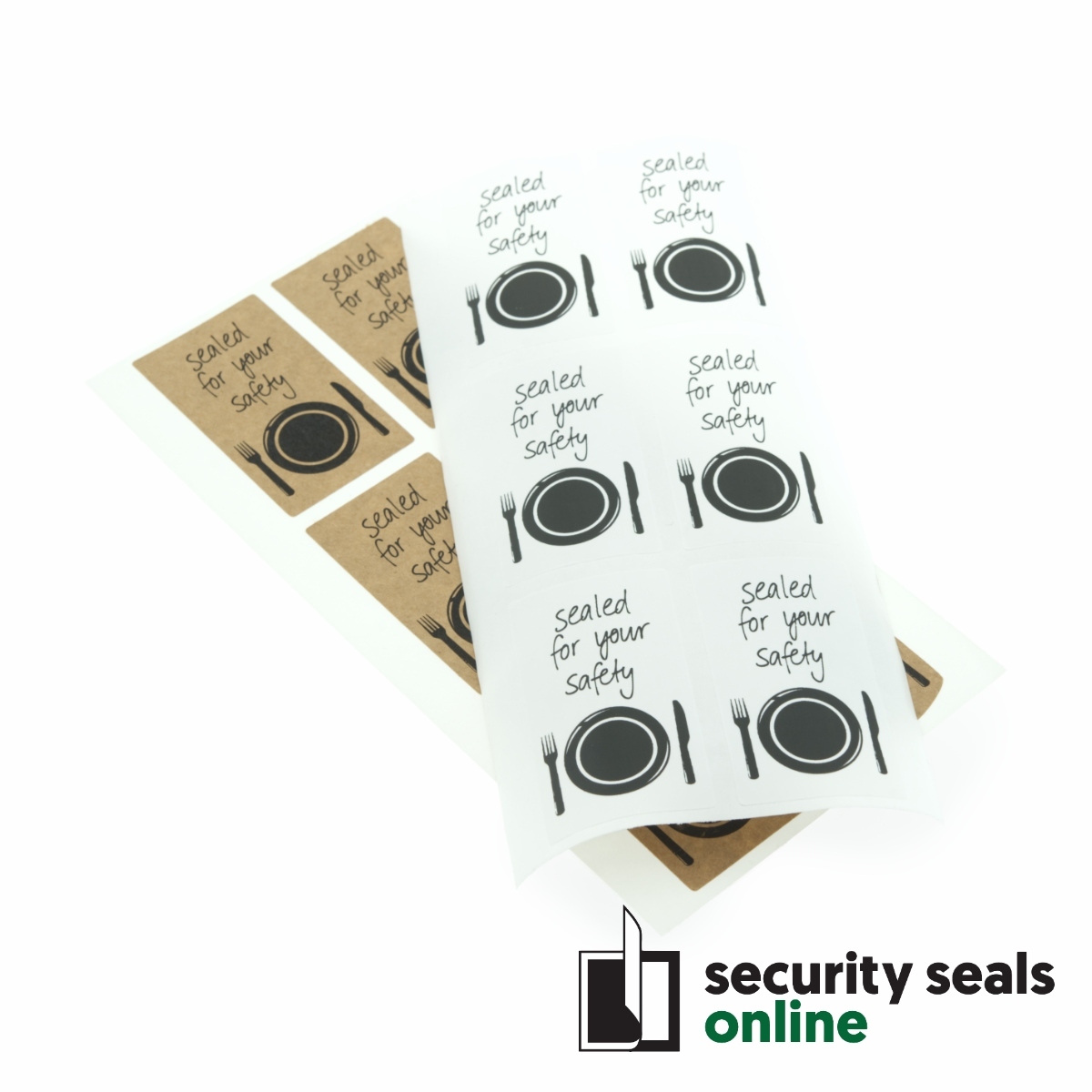 70x40mm Food delivery stickers @ Security Seals Online by B-Sealed