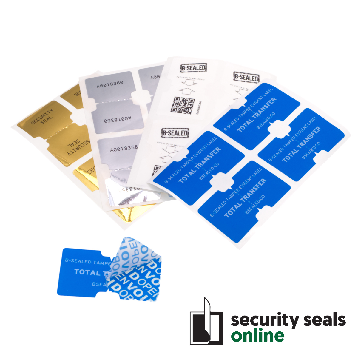 X-Safe 50x30mm Total-Transfer Hourglass-shaped labels @ Security Seals ...
