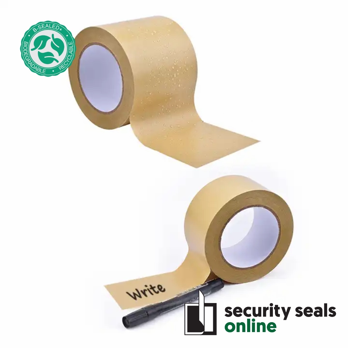 Water Activated Gummed Kraft Biodegradable Tape @ Security Seals Online ...