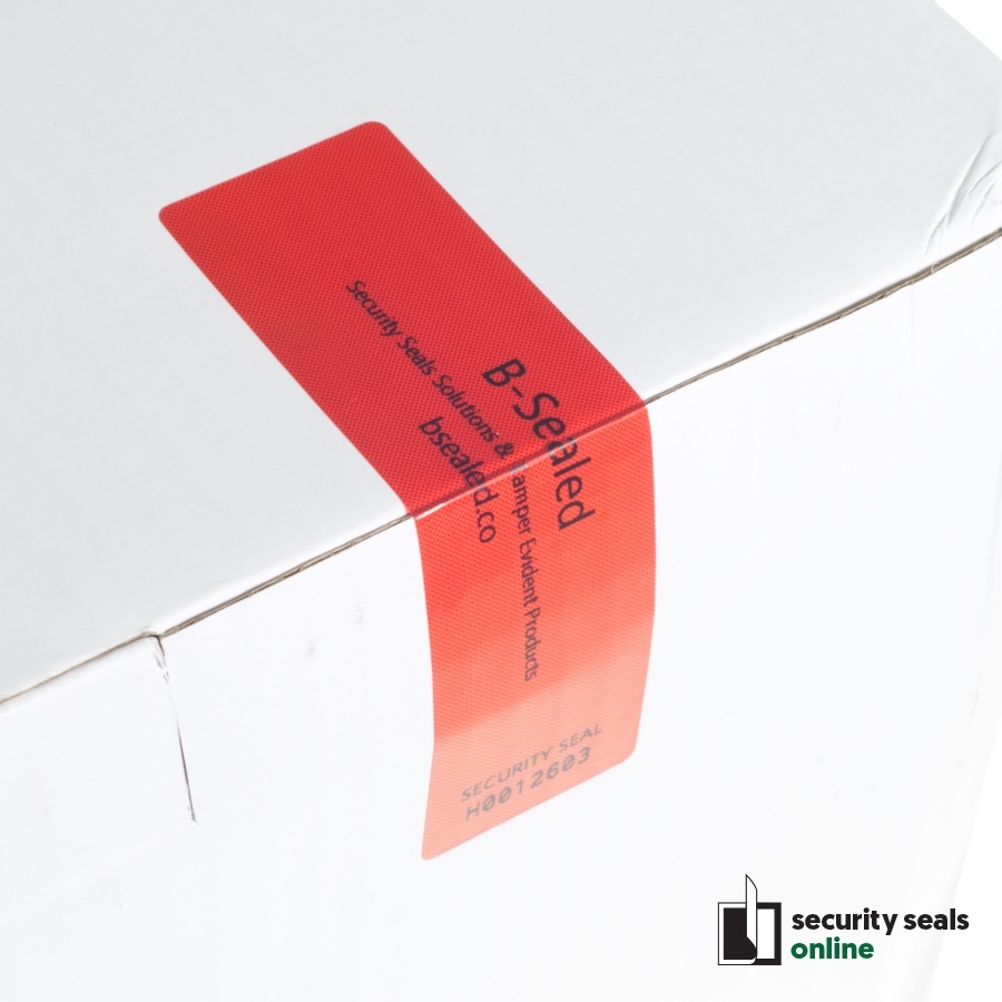 X-Safe 110x30mm Dual-Colour Total-Transfer tamper evident labels ...