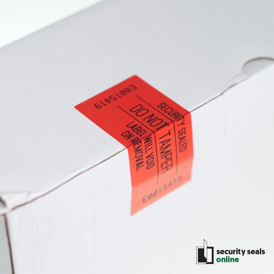 X-Safe 70x15mm Dual Colour Total-Transfer tamper evident labels ...