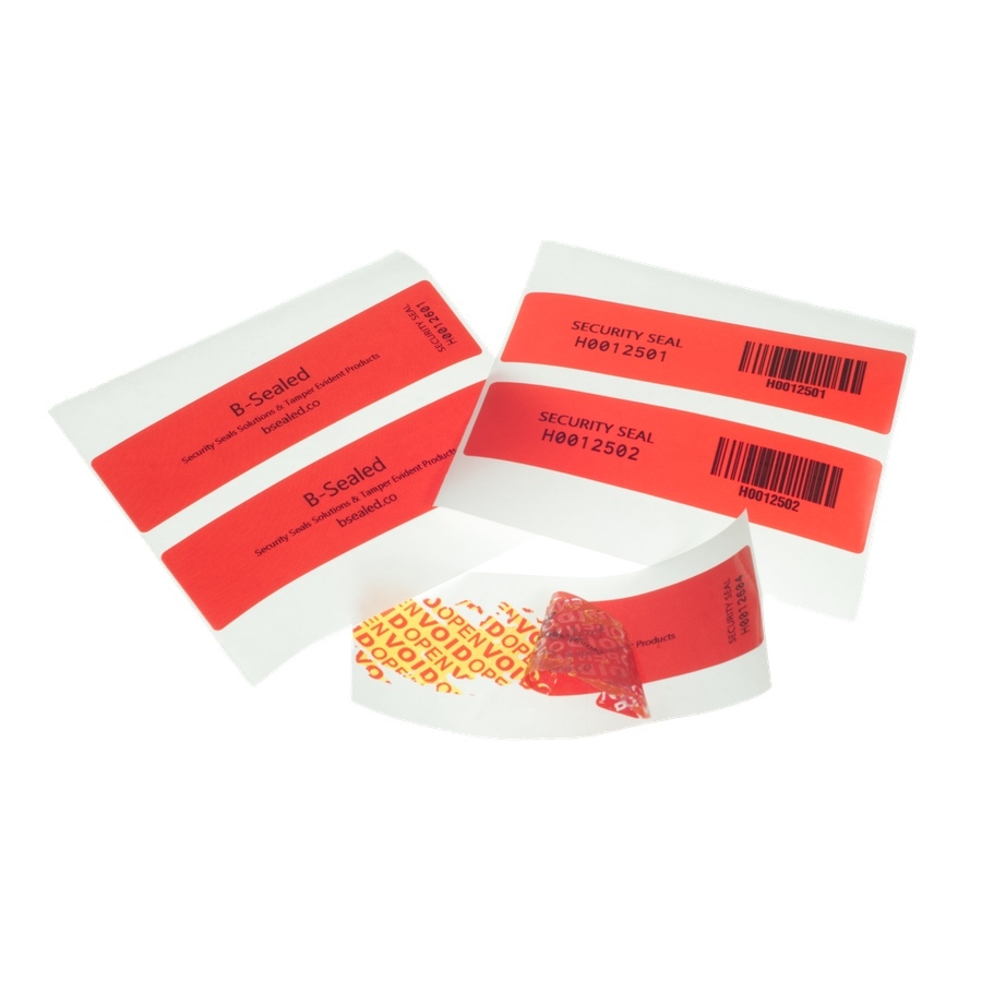 X-Safe 110x30mm Dual-Colour Total-Transfer tamper evident labels ...
