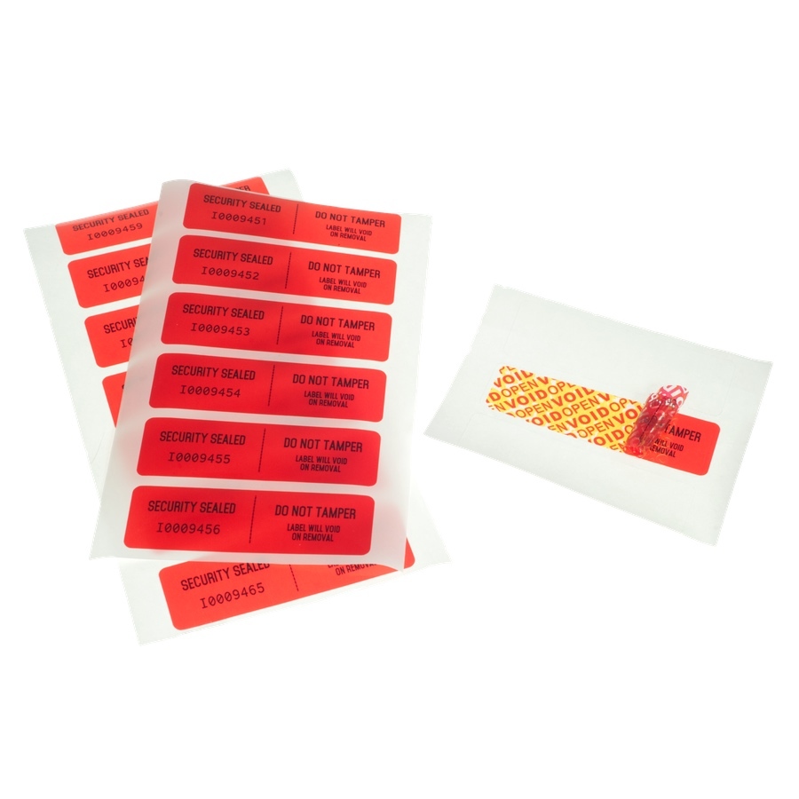 X-Safe 85x25mm Dual-Colour Total-Transfer tamper evident labels ...