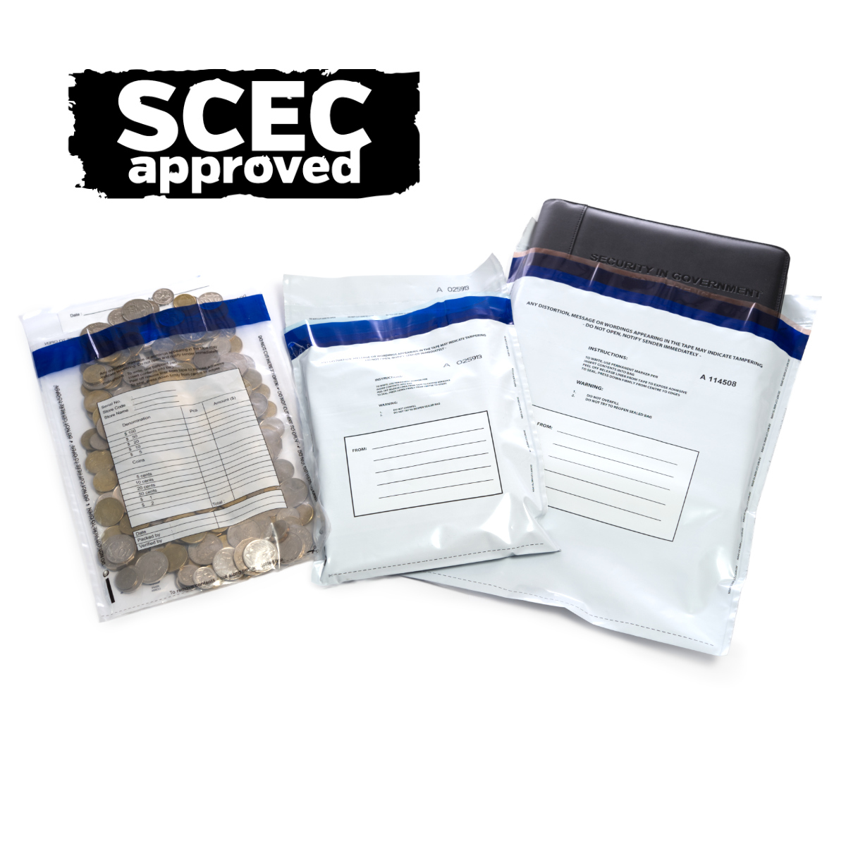 X-Safe SCEC approved Tamper Evident Bags @ Security Seals Online by B ...